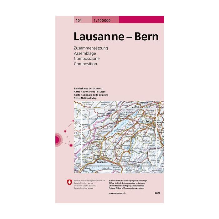 104 Lausanne Bern | Swisstopo 1:100 000 | hajk.ch