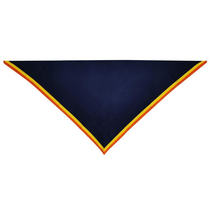 Halstuch marine 2 Ränder orange/gelb | hajk Pfadishop