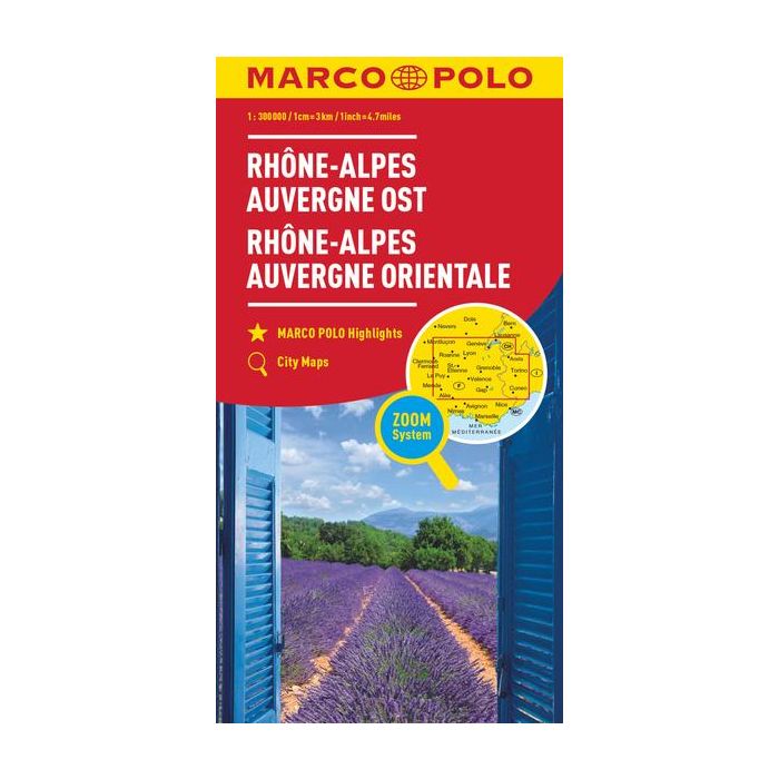 Strassenkarte Rhône-Alpes Auvergne Ost | Marco Polo | hajk.ch