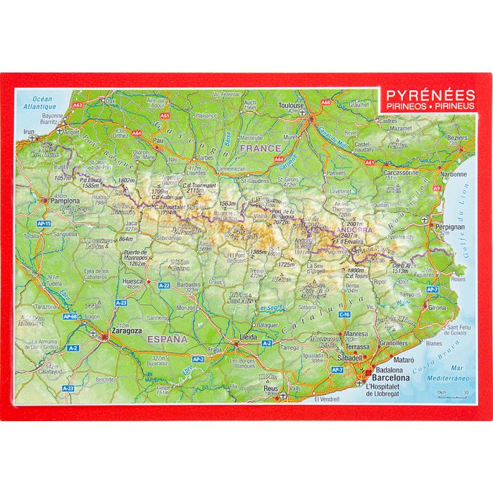 Pyrénées carte postale en relief