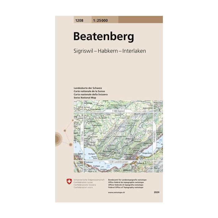 1208 Beatenberg | Swisstopo 1:25 000 | hajk travelbooks